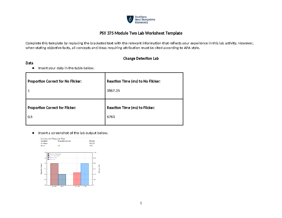 Module Two Lab Worksheet - However, when stating objective facts, all ...