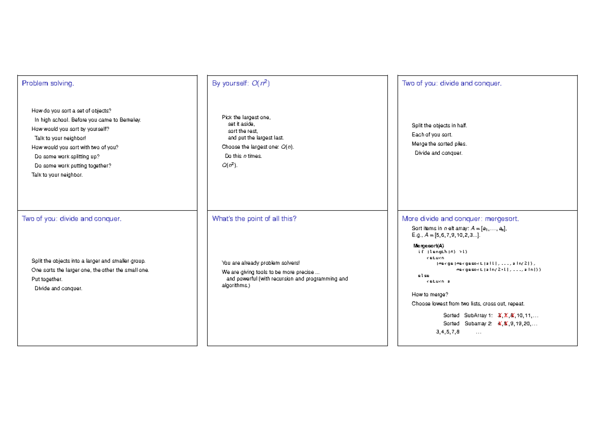 2024 Spring Lec 3 Problem Solving How Do You Sort A Set Of Objects In High School Before