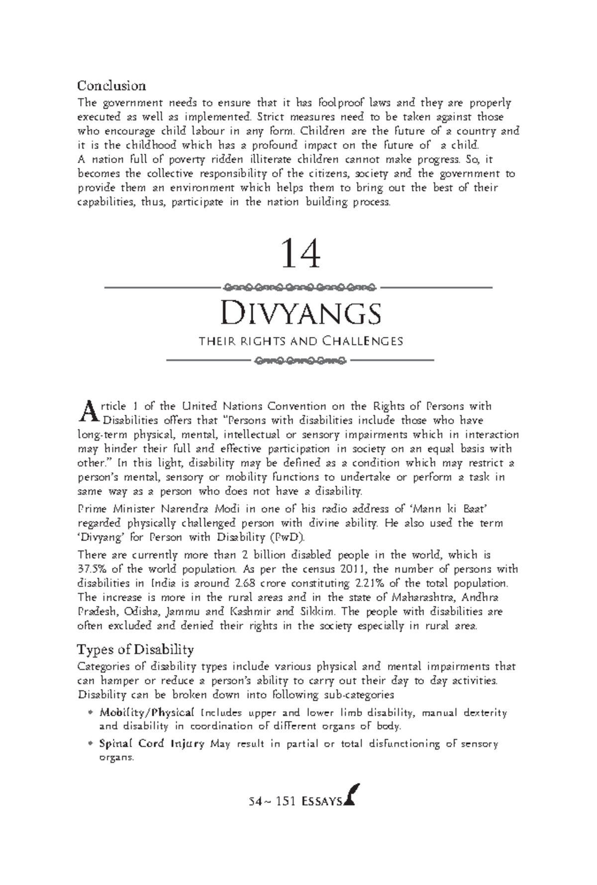 Divyangs - Conclusion The government needs to ensure that it has ...