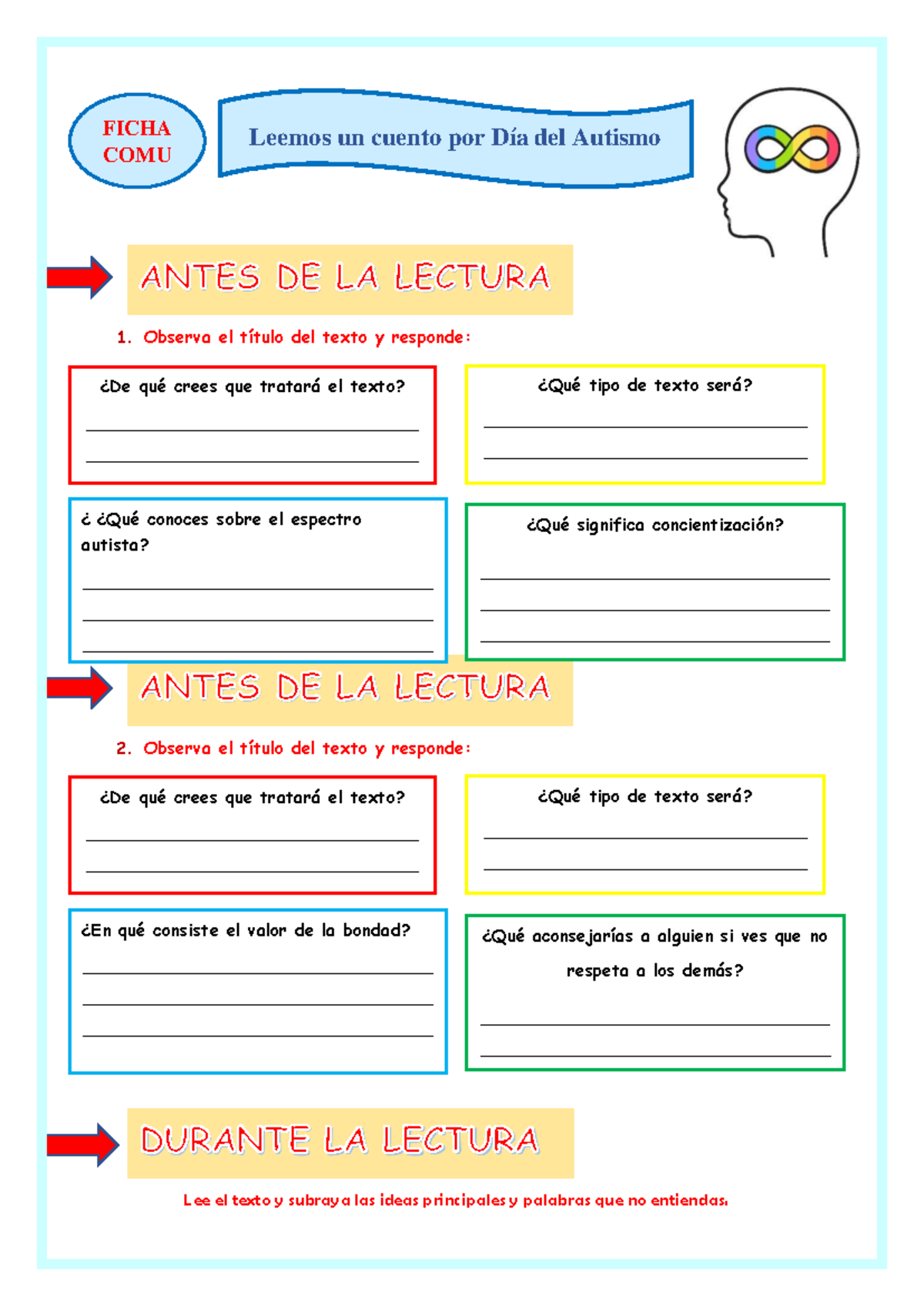 Leemos UN Cuento POR DIA DEL Autismo - 1. Observa el título del texto y ...