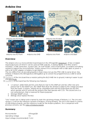 Arduino Uno - dawawd - Overview The Arduino Uno is a microcontroller ...