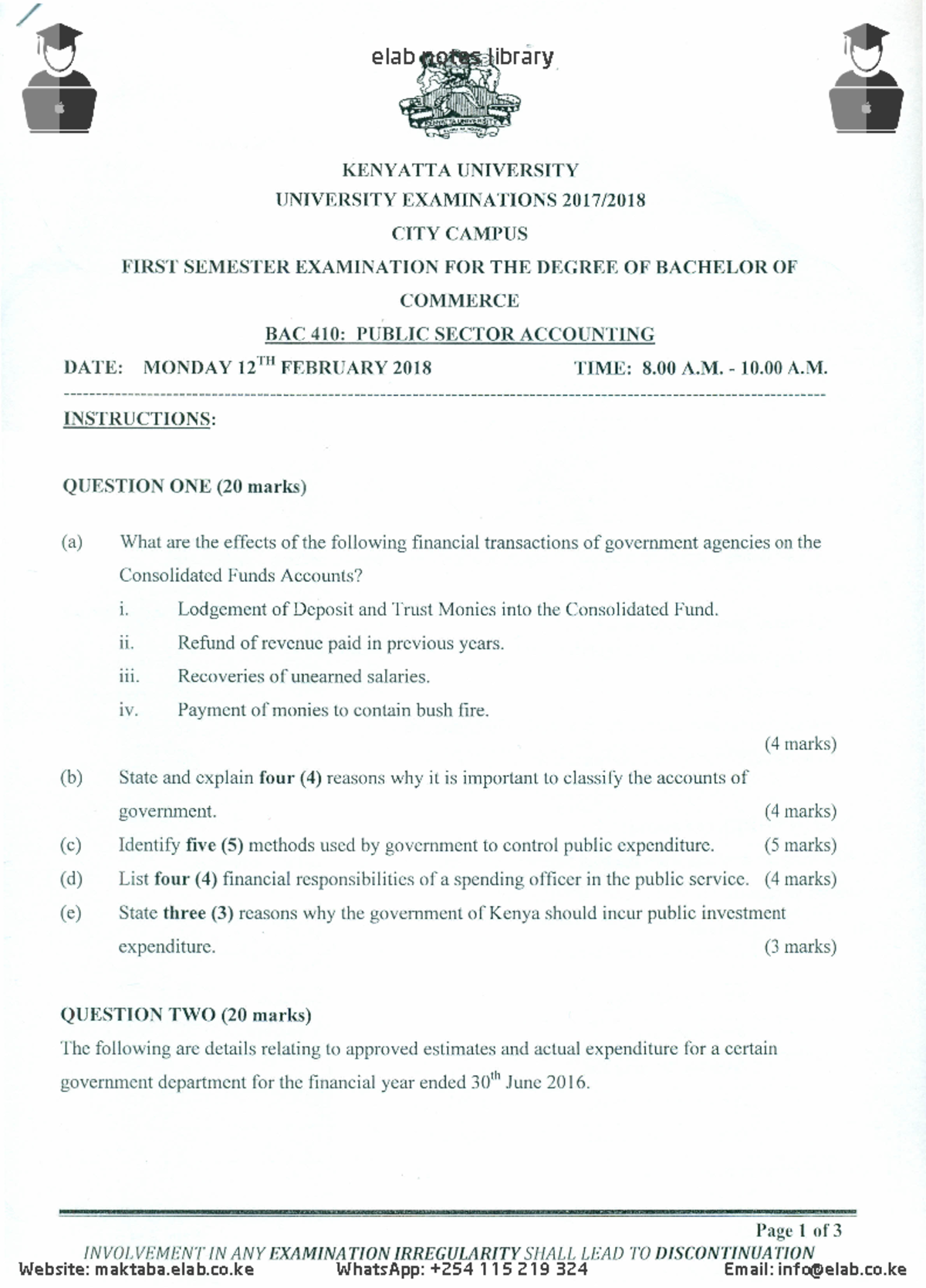 12th February 2018 BAC 410 Past Exam Paper 594bbae5ed2a15e36d6459673307 ...