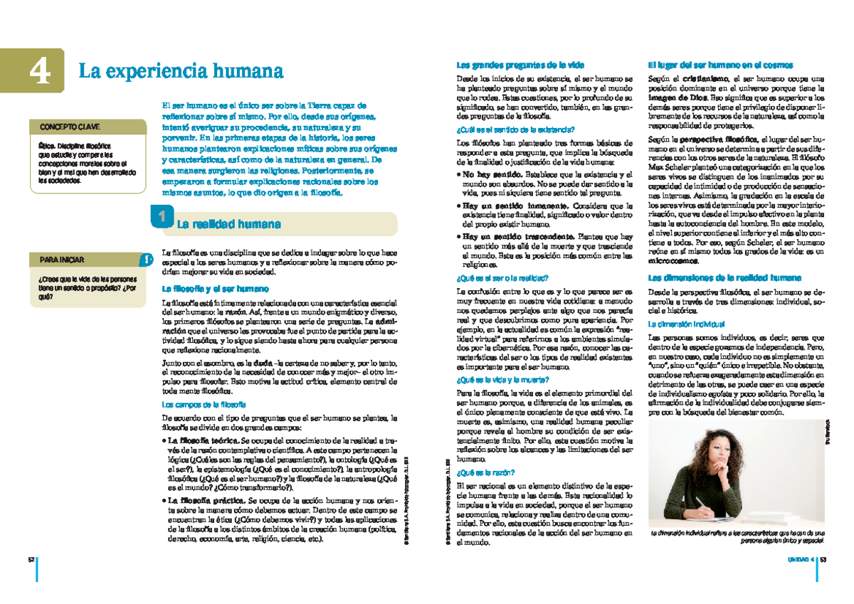 La Realidad HUmana - 3ero - La filosofía es una disciplina que se ...