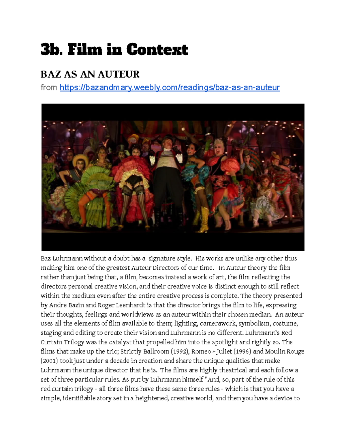 3b. Film in Context - Analytical essay example - 3b. Film in Context ...