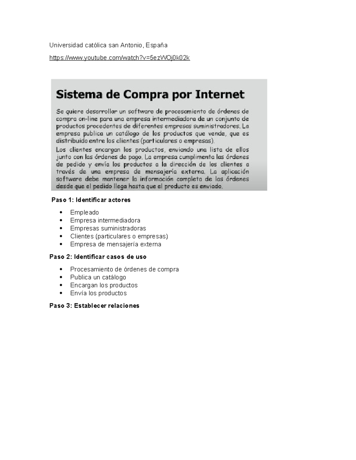 Ejemplos de UML - Universidad católica san Antonio, España youtube ...