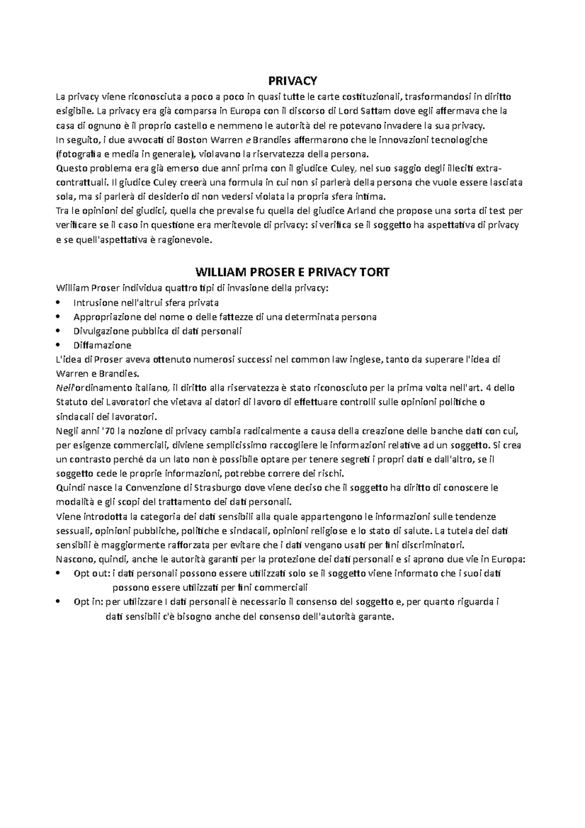 1. DAA - privacy, william proser - PRIVACY La privacy viene ...