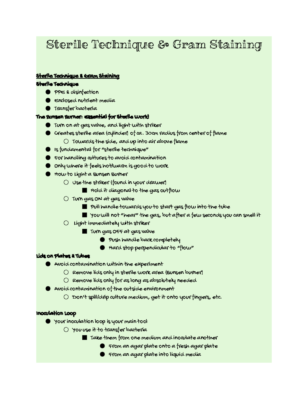 Sterile Technique Gram Staining - Sterile Technique & Gram Staining ...
