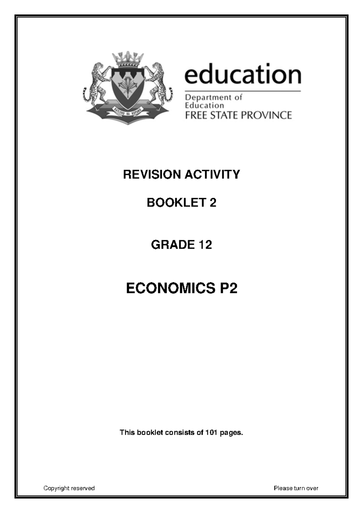 Economics Revision Activity Booklet 2 - REVISION ACTIVITY BOOKLET 2 ...