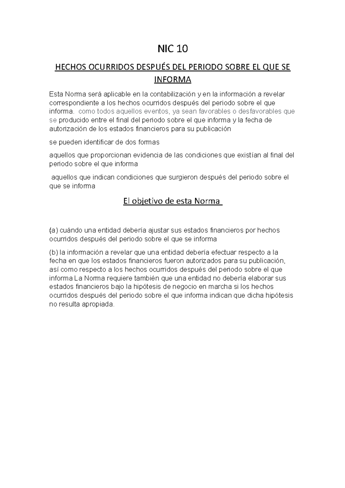 NIC 10 - ara - NIC 10 HECHOS OCURRIDOS DESPUÉS DEL PERIODO SOBRE EL QUE ...
