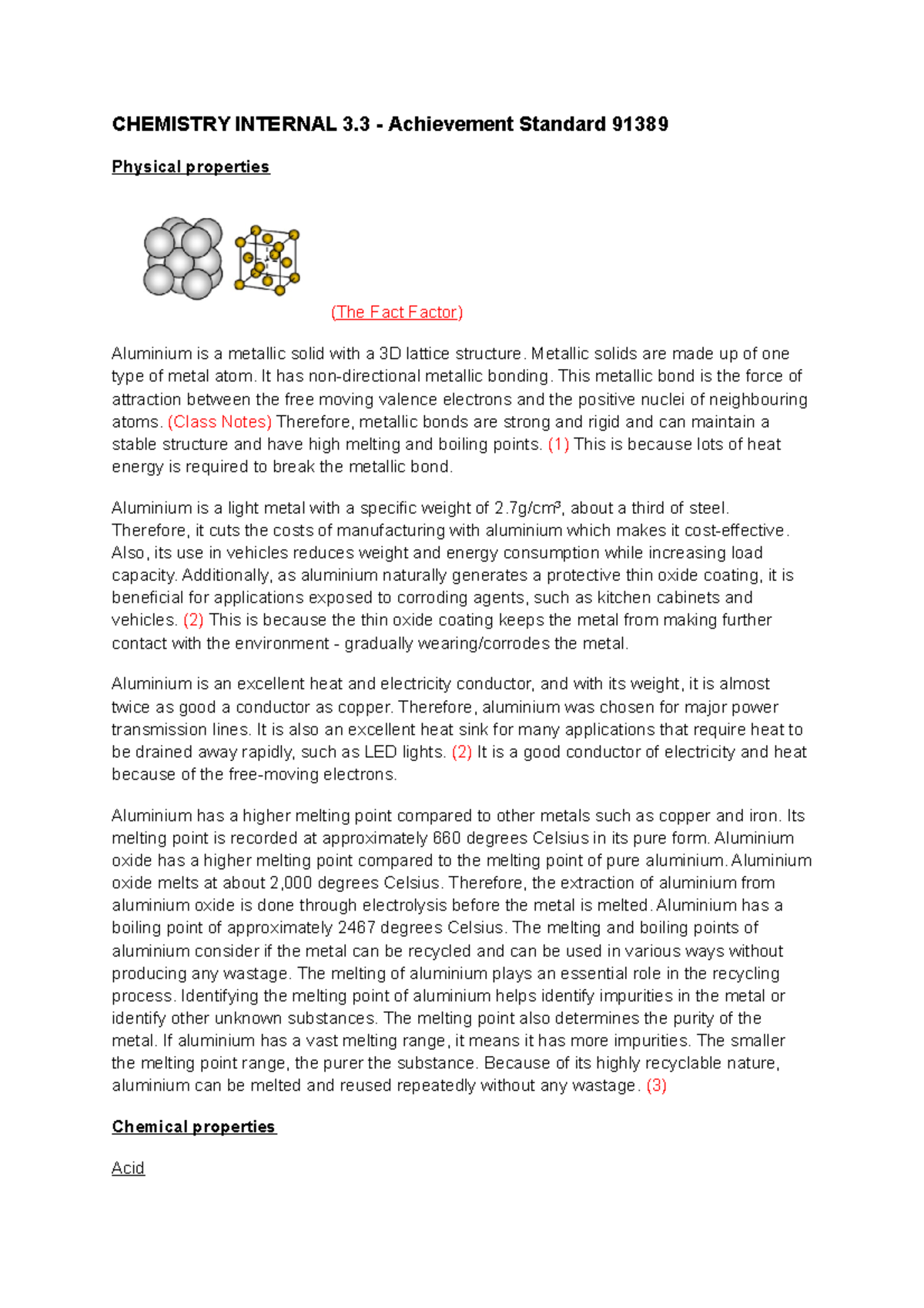 Final Aluminium Chemistry Internal - CHEMISTRY INTERNAL 3 - Achievement ...