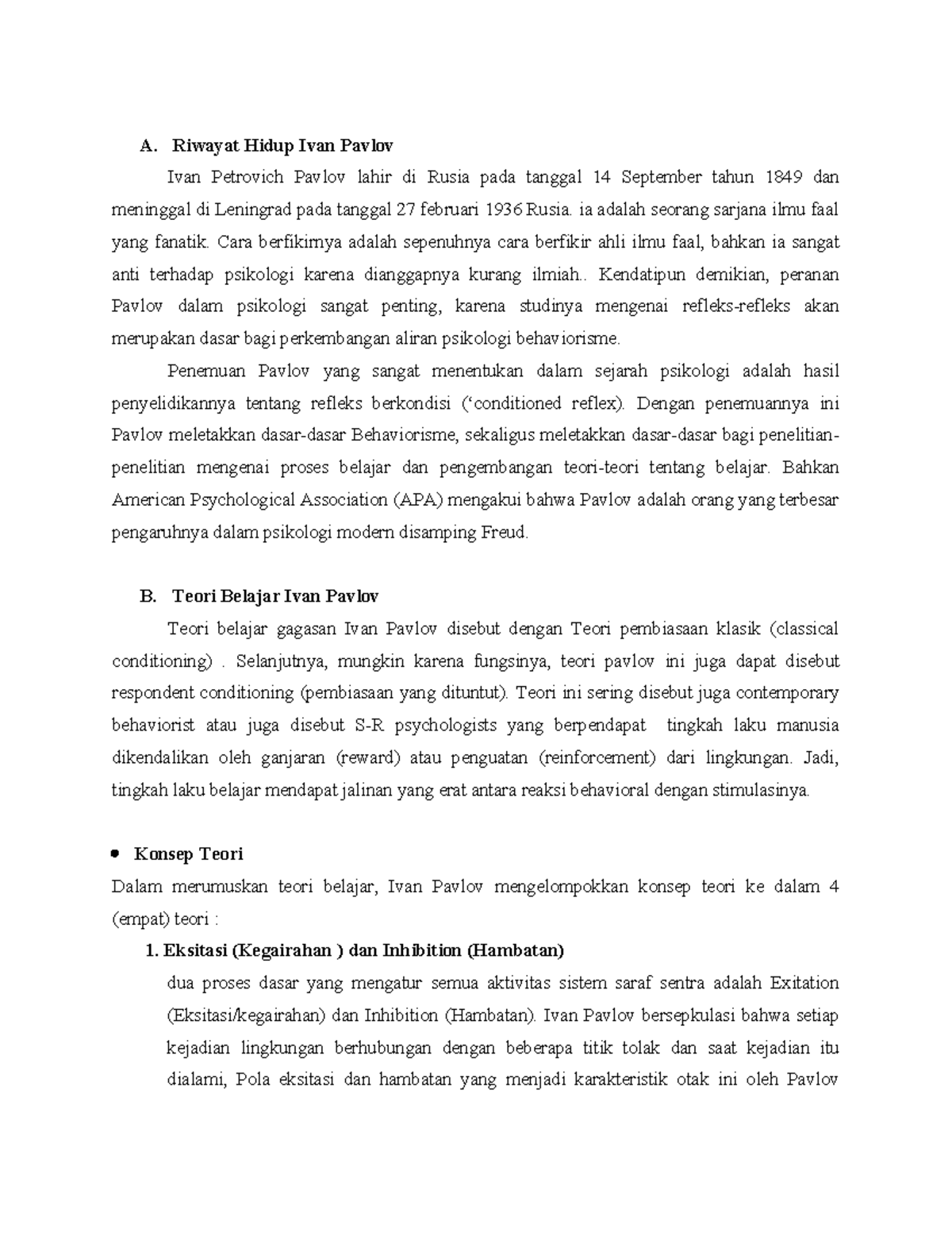 Theory Clasical Conditioning - A. Riwayat Hidup Ivan Pavlov Ivan ...