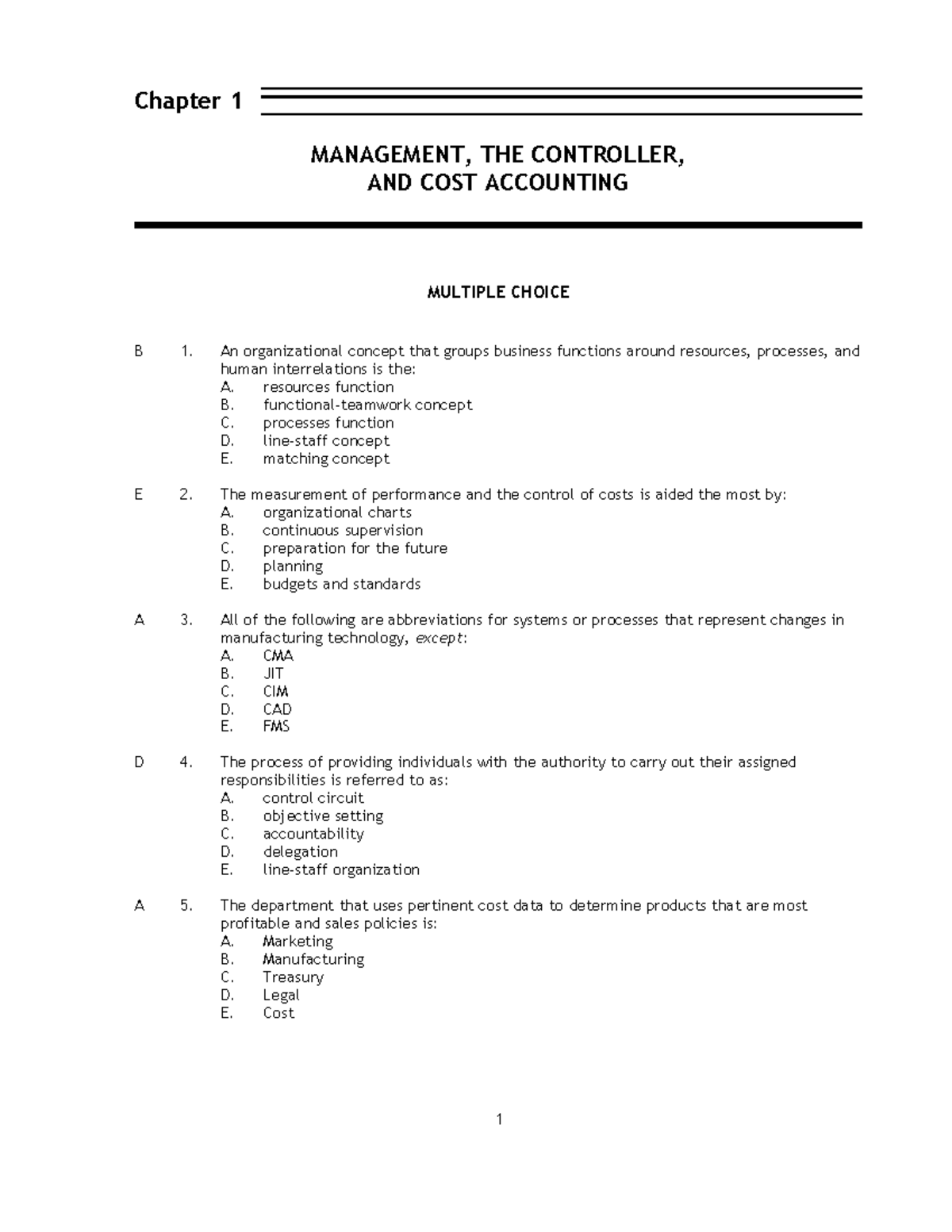 01 Management the Controller Cost Accounting - MANAGEMENT, THE ...