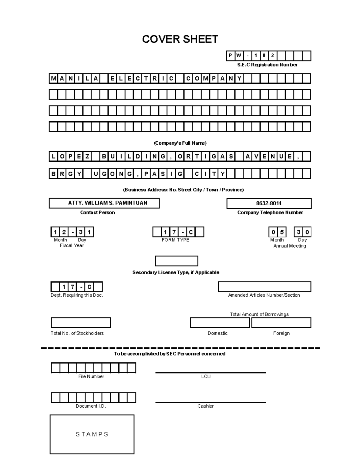 Fy 2022 meralco audited financial statements - COVER SHEET ####### P W ...