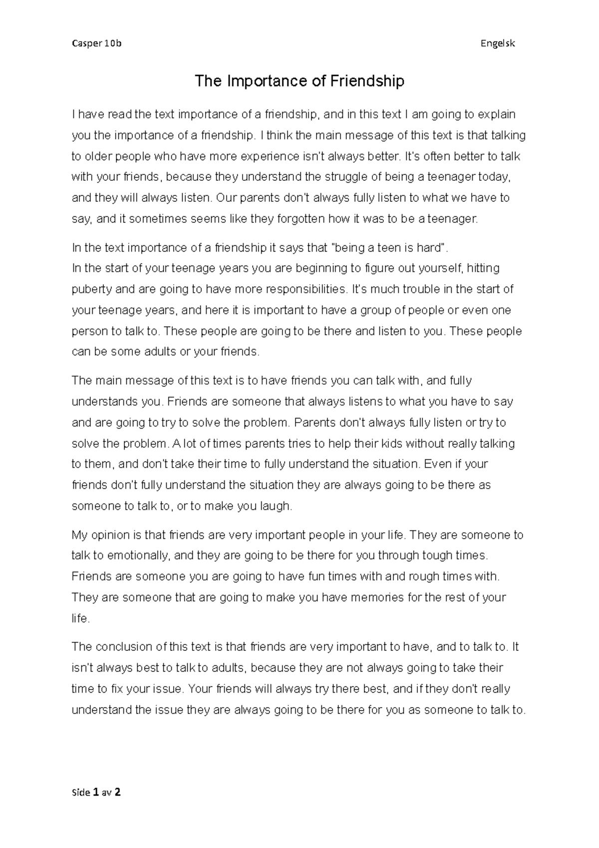 The importance of friendship, a sd asd as d asd asd asd asd asd asd a ...
