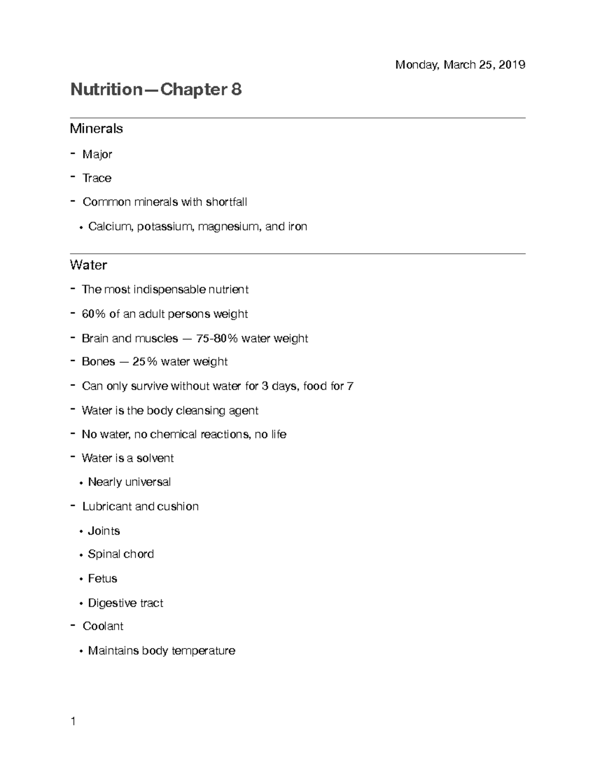 Nutrition - Chapter 8 - Monday, March 25, 2019 Nutrition—Chapter 8 ...