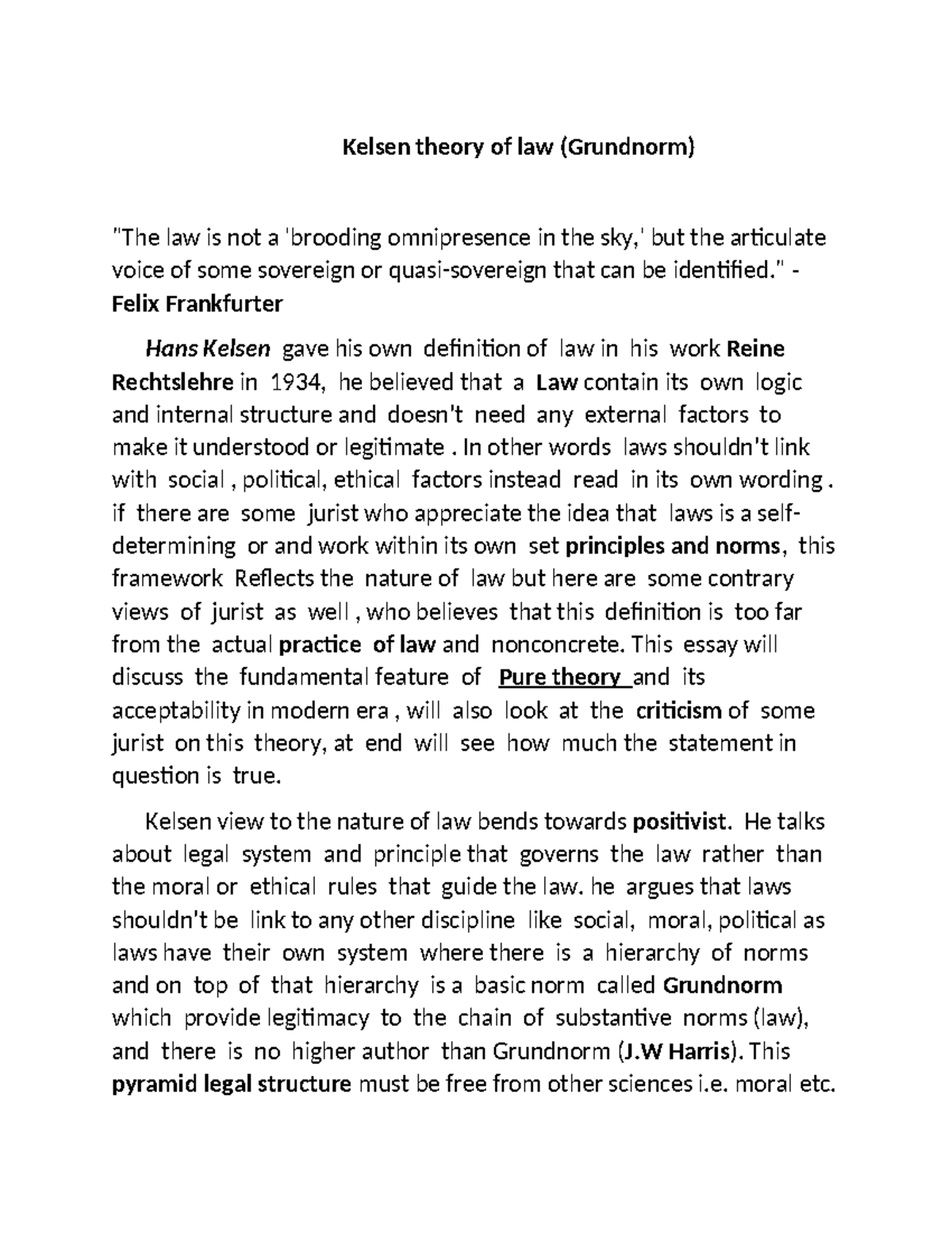 Kelson law ( university of london - Kelsen theory of law (Grundnorm ...