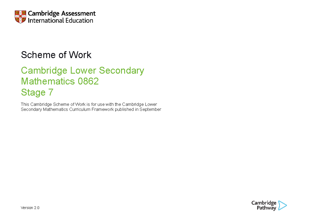 0862 Lower Secondary Mathematics Stage 7 Scheme of Work tcm143-595643 - Scheme of Work Cambridge ...