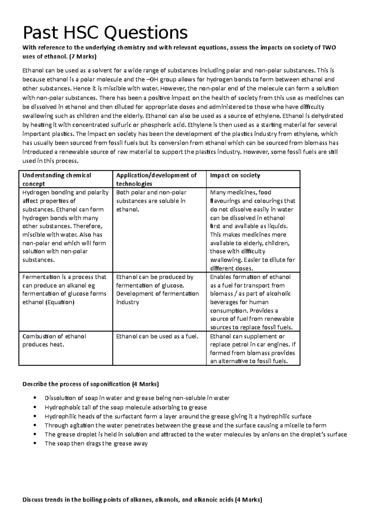 Past HSC Questions Mod 7 and 8 - Past HSC Questions With reference to ...