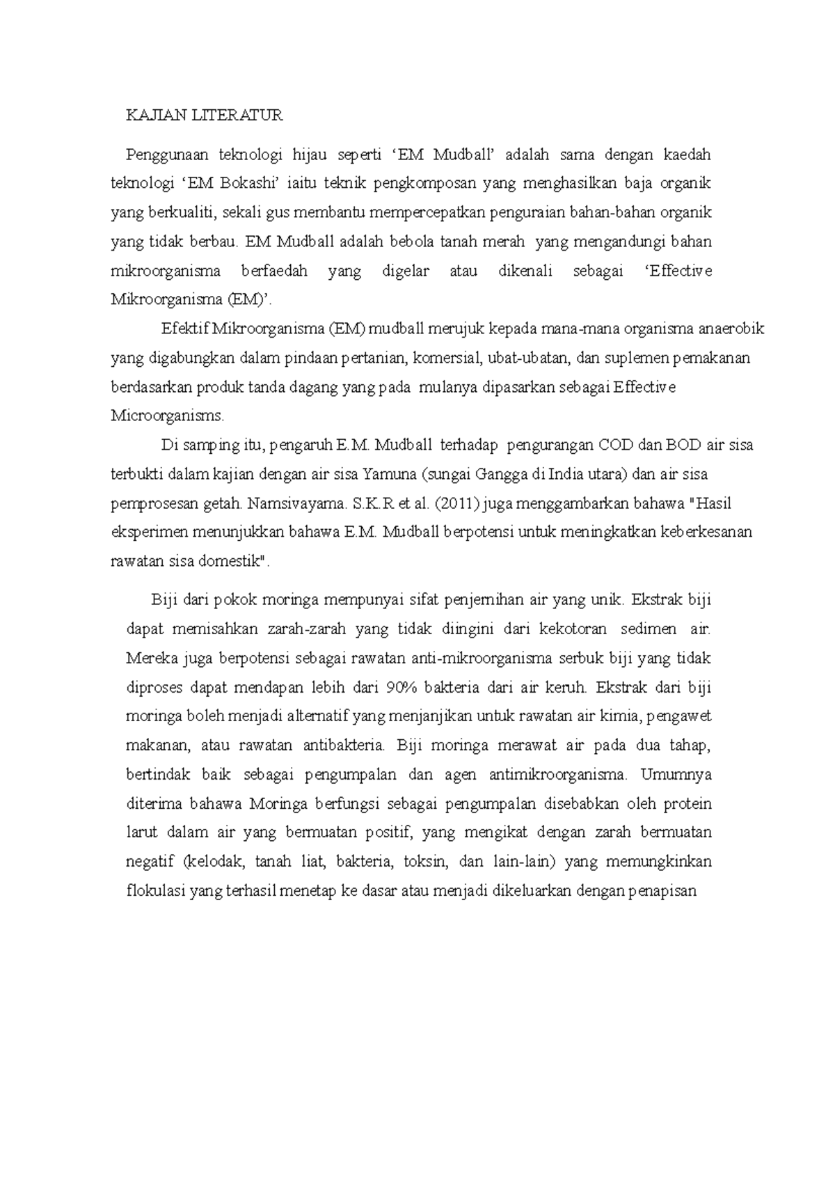 Tech paper - EM mudball - KAJIAN LITERATUR Penggunaan teknologi hijau ...