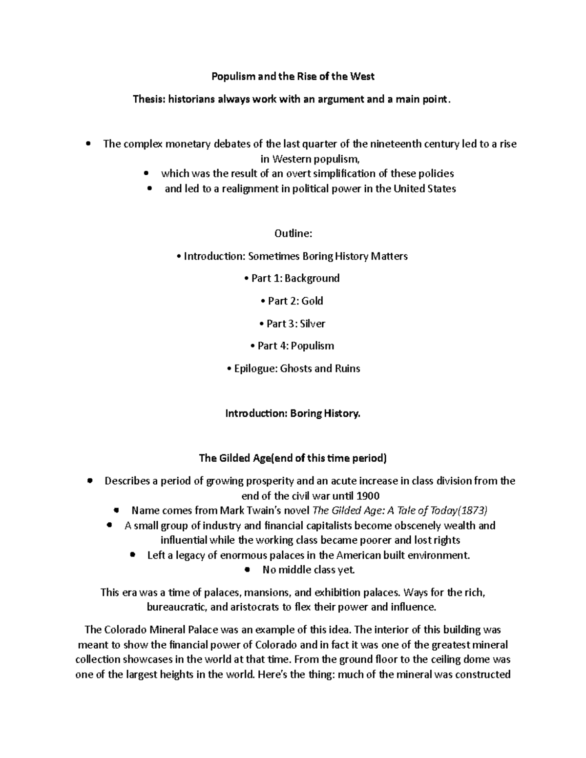 Populism and The Rise of the West - Populism and the Rise of the West ...