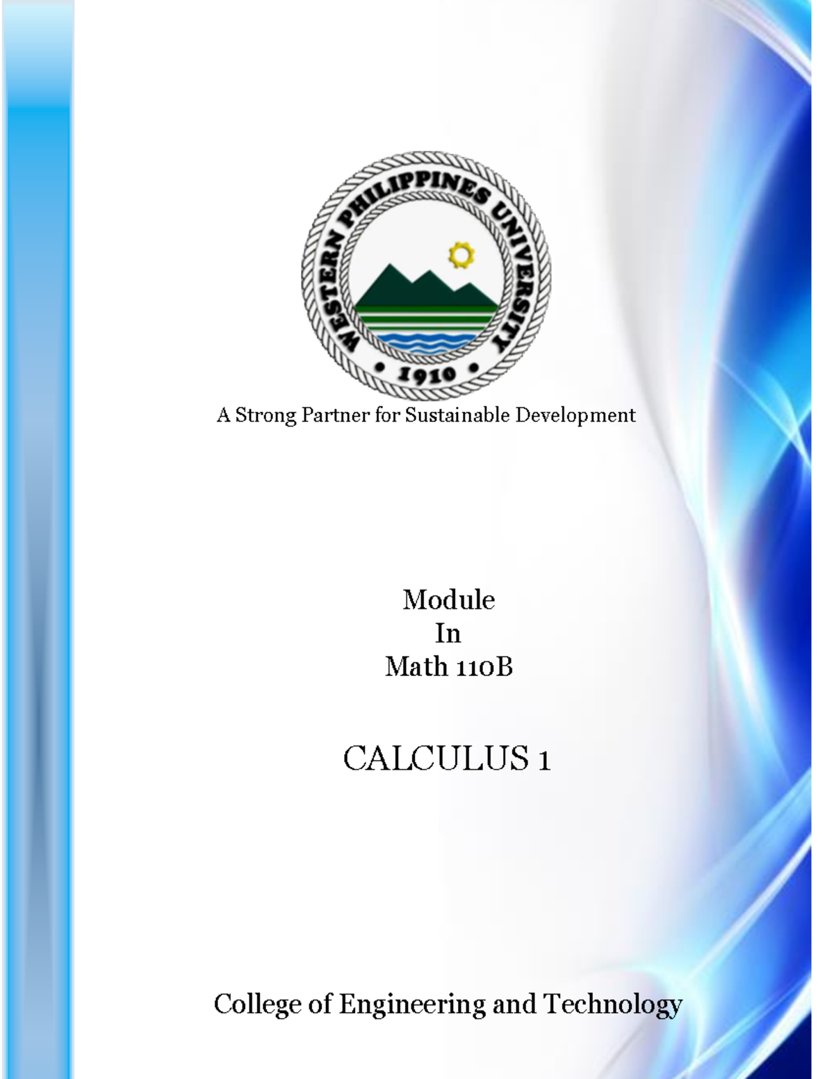Analytic-Geometry - Module In Math 110B CALCULUS 1 College of ...