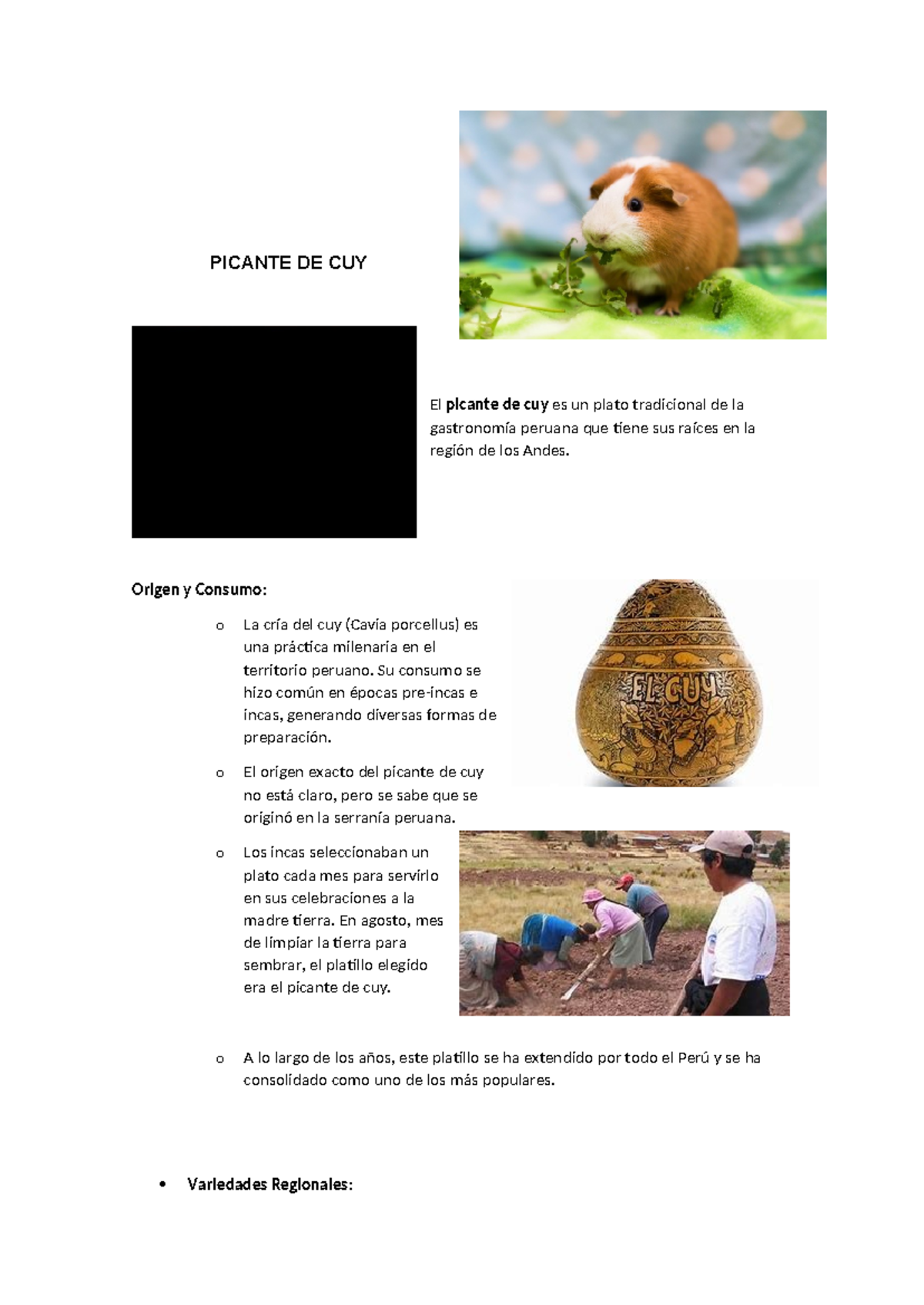 Picante DE CUY - sdfasf - PICANTE DE CUY El picante de cuy es un plato ...