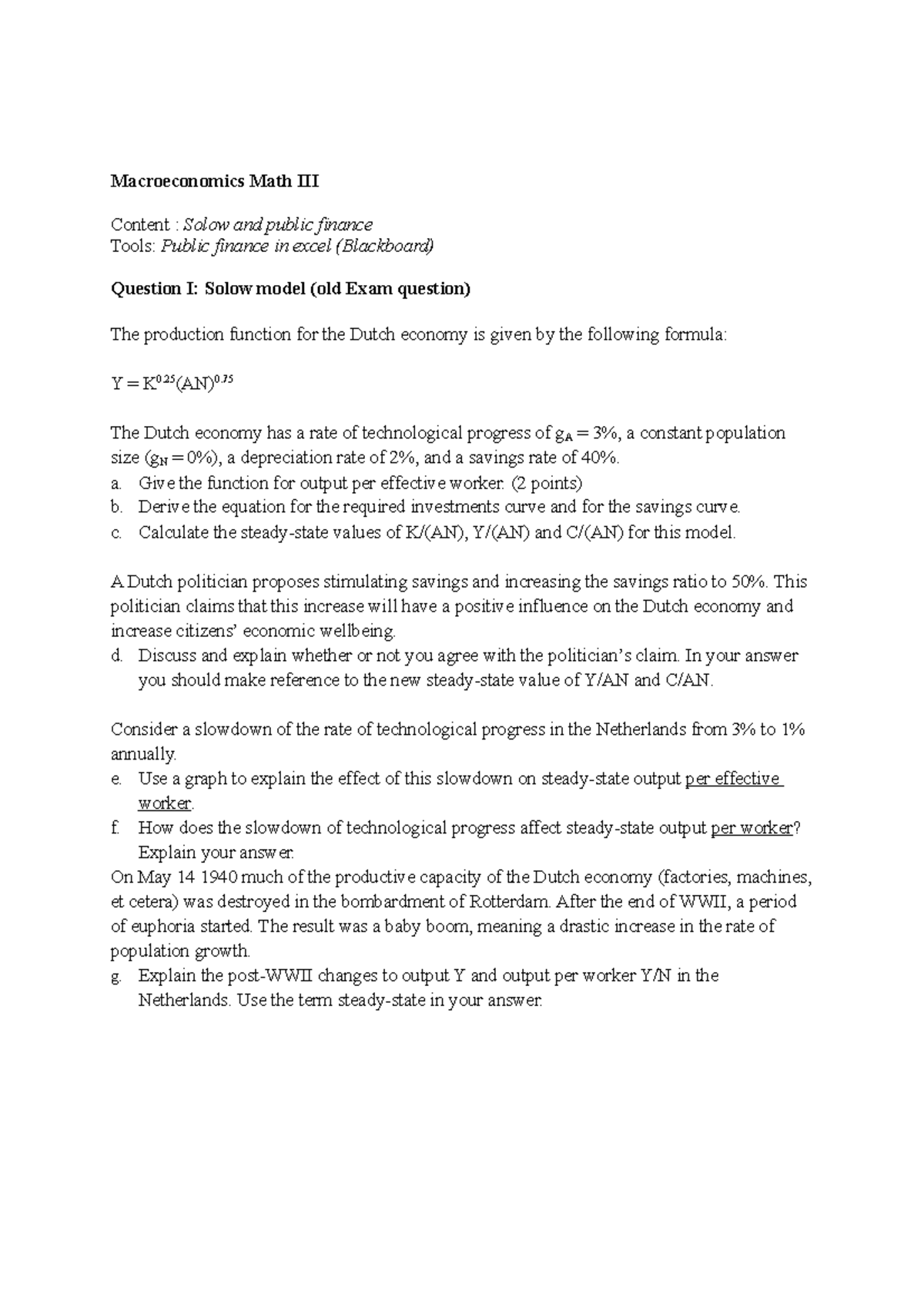 Macro Math III - College-aantekeningen math - Macroeconomics Math III ...