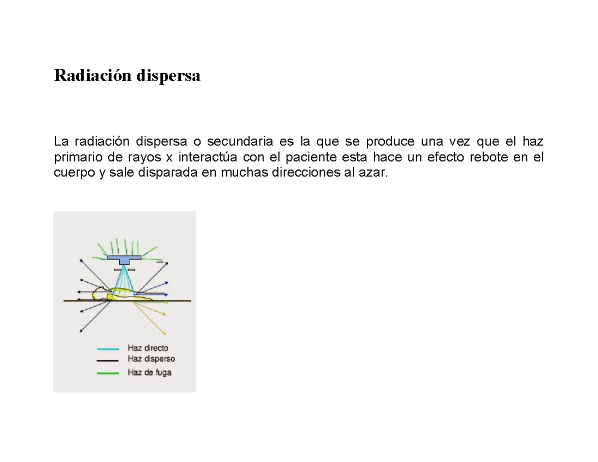 Radiación dispersa - Radiación dispersa La radiación dispersa o ...
