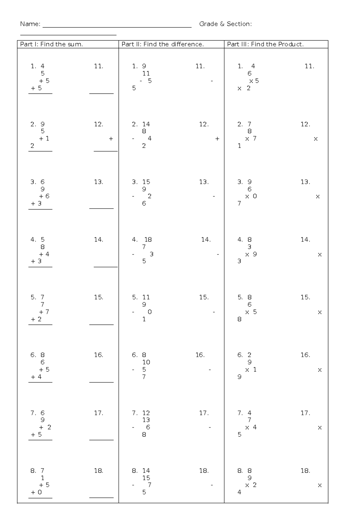 Obfad- Assessment - practice - Name ...