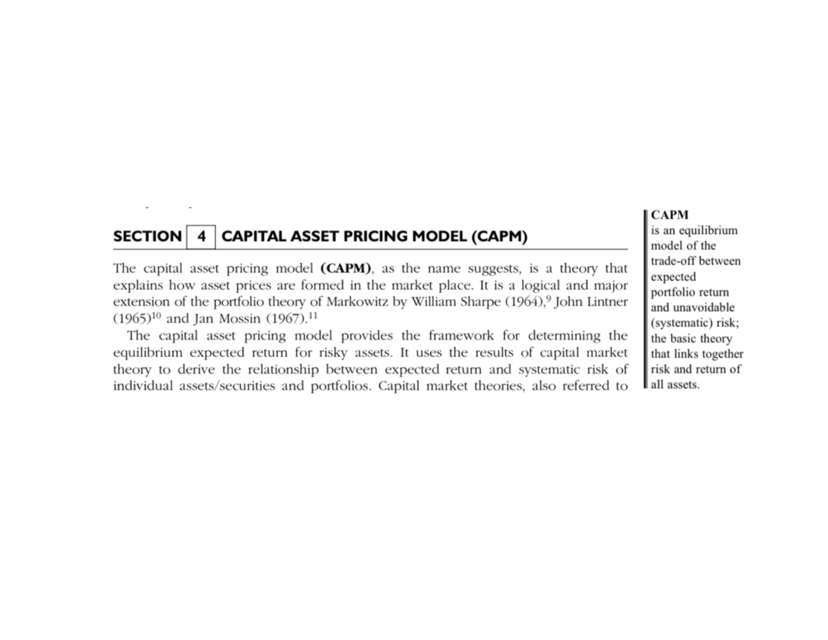 Capital Asset Pricing Model (CAPM) - Financial Management - Studocu