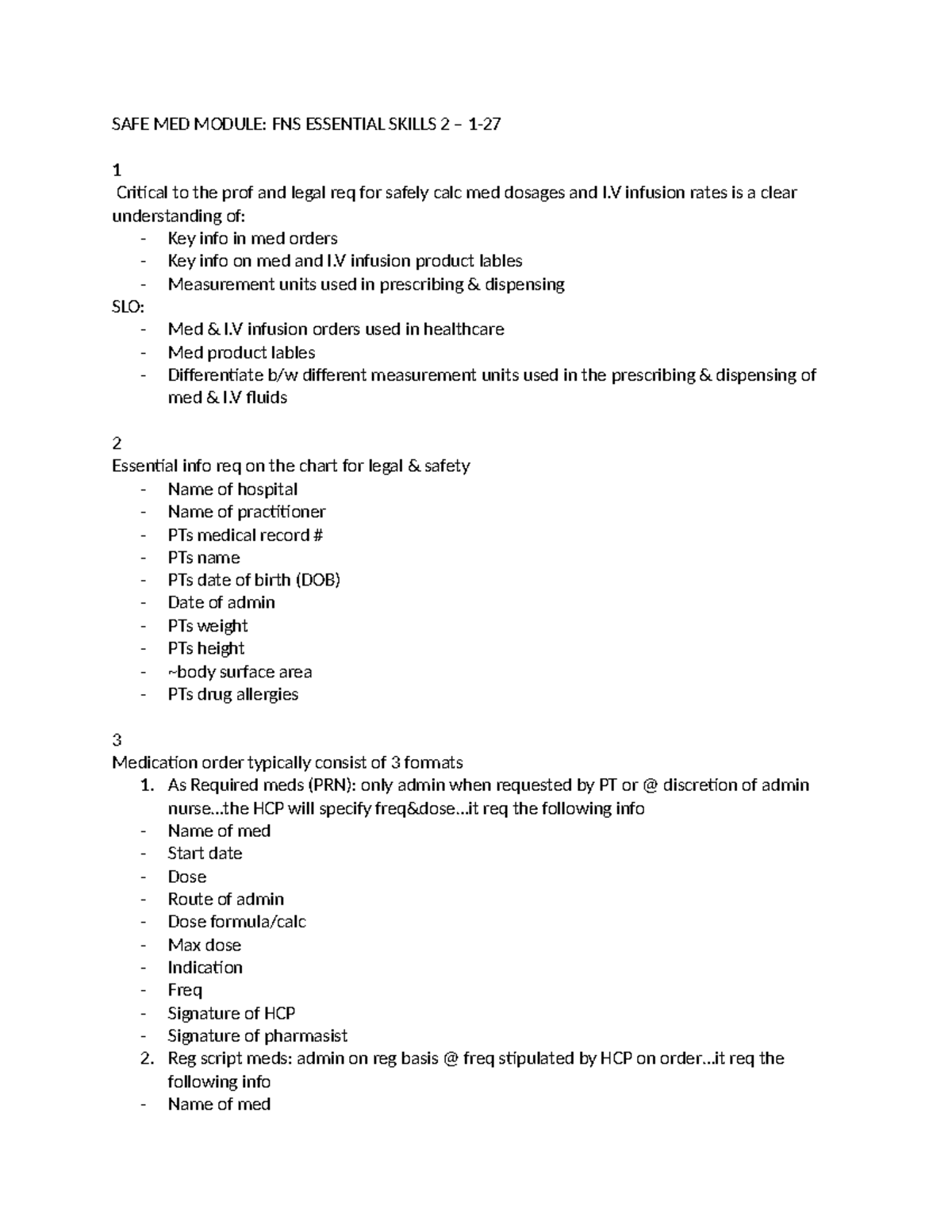 2530 SAFE MED Module E.S2 1-27 - SAFE MED MODULE: FNS ESSENTIAL SKILLS ...