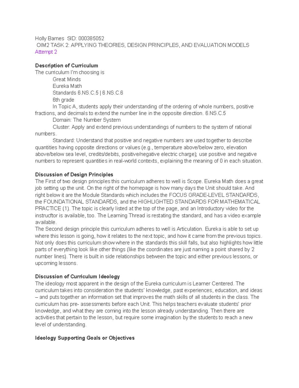 Attempt 2 OIM2 TASK 2 Applying Theories, Design Principles, AND ...