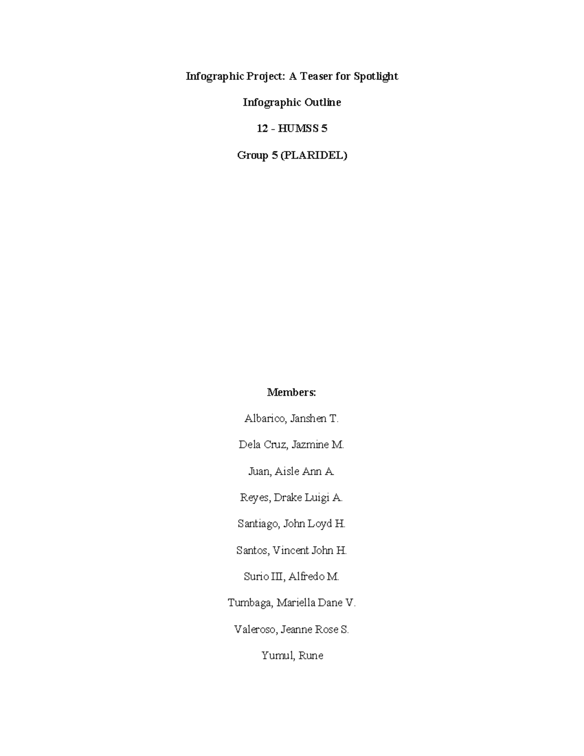Infographic Outline Plaridel - Infographic Project: A Teaser for ...