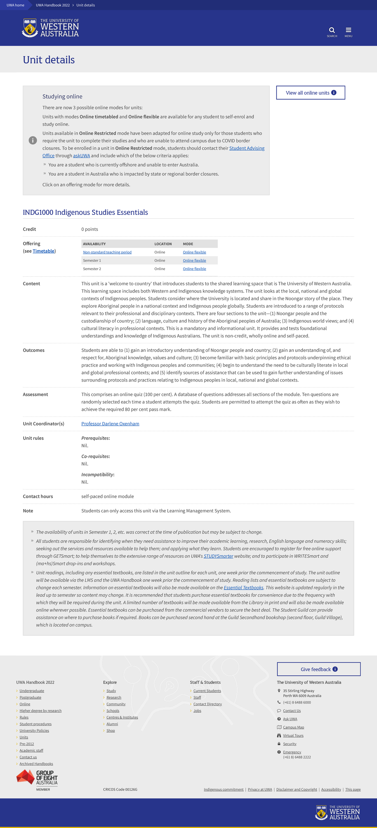 INDG1000 Indigenous Studies Essentials What Ever - UWA home UWA ...