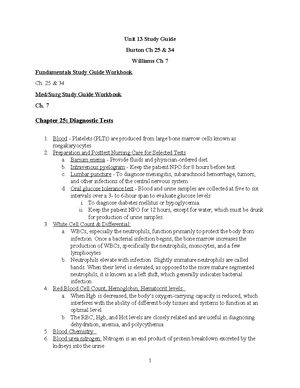 Unit 15 Study Guide - LPN NOTES - Unit 15 Study Guide Burton Ch 19 ...
