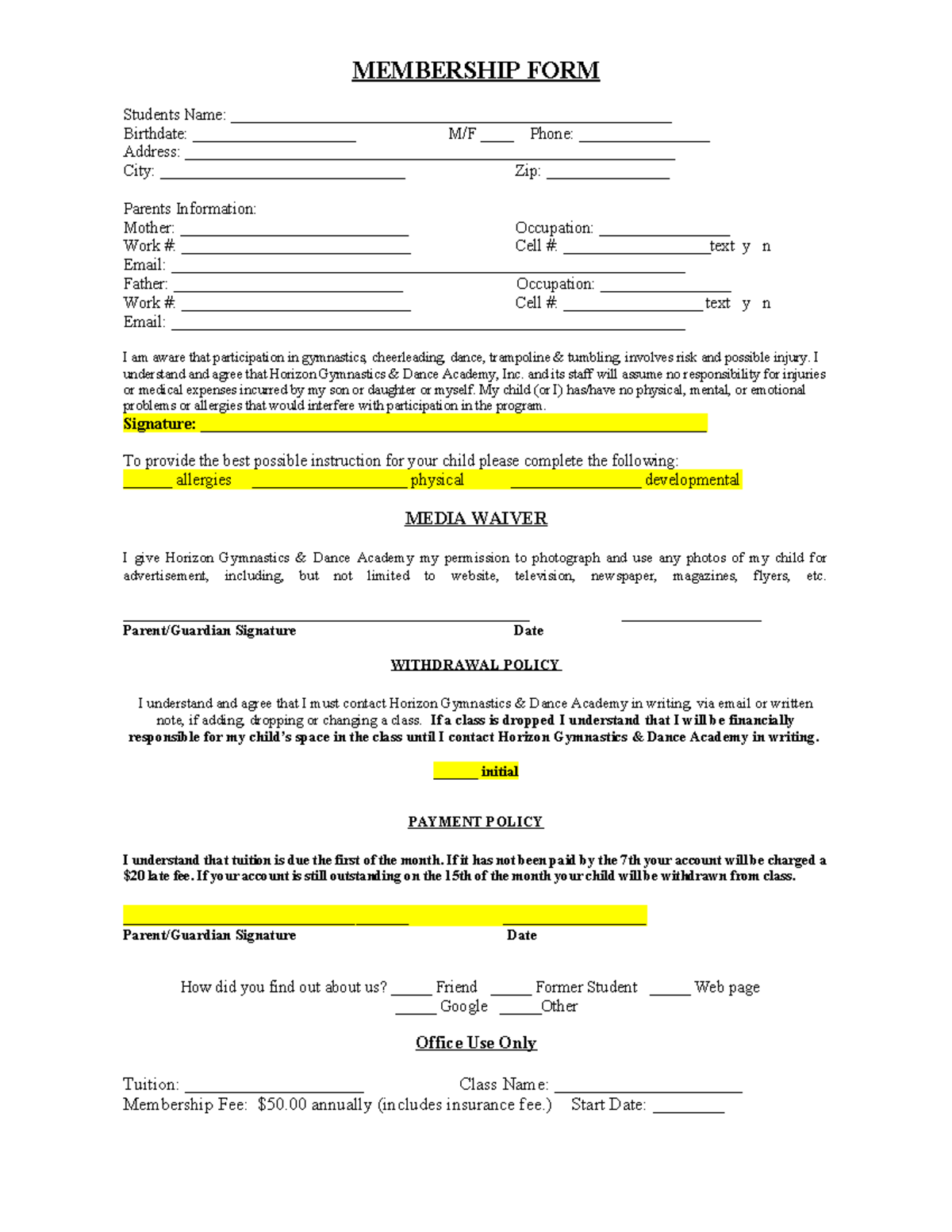 Membership form 2017-18 updated 10-10-17-1 - MEMBERSHIP FORM Students ...