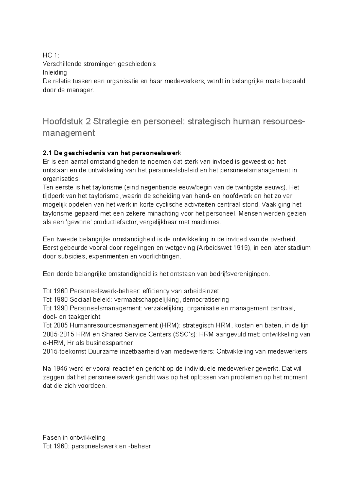 HRM - Bevat hoofdstuk 2, 3, 5, 6, 7, 8, 10, 11, 14 en 16 en daarnaast ...