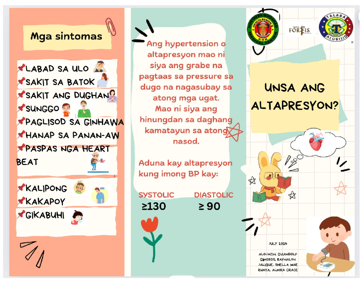 HPN brochure - A brief lecture about hypertension - DEPARTMENT REGION ...