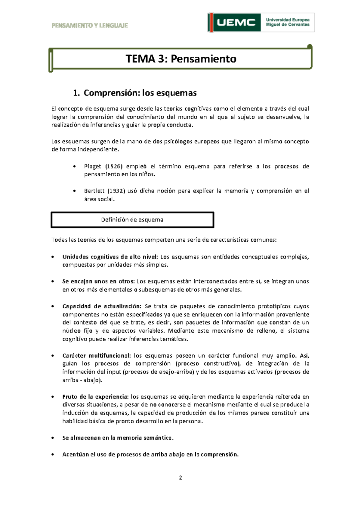 Omwb SV-Apuntes TEMA 3 Pensamiento y Lenguaje - 1. Comprensión: los ...