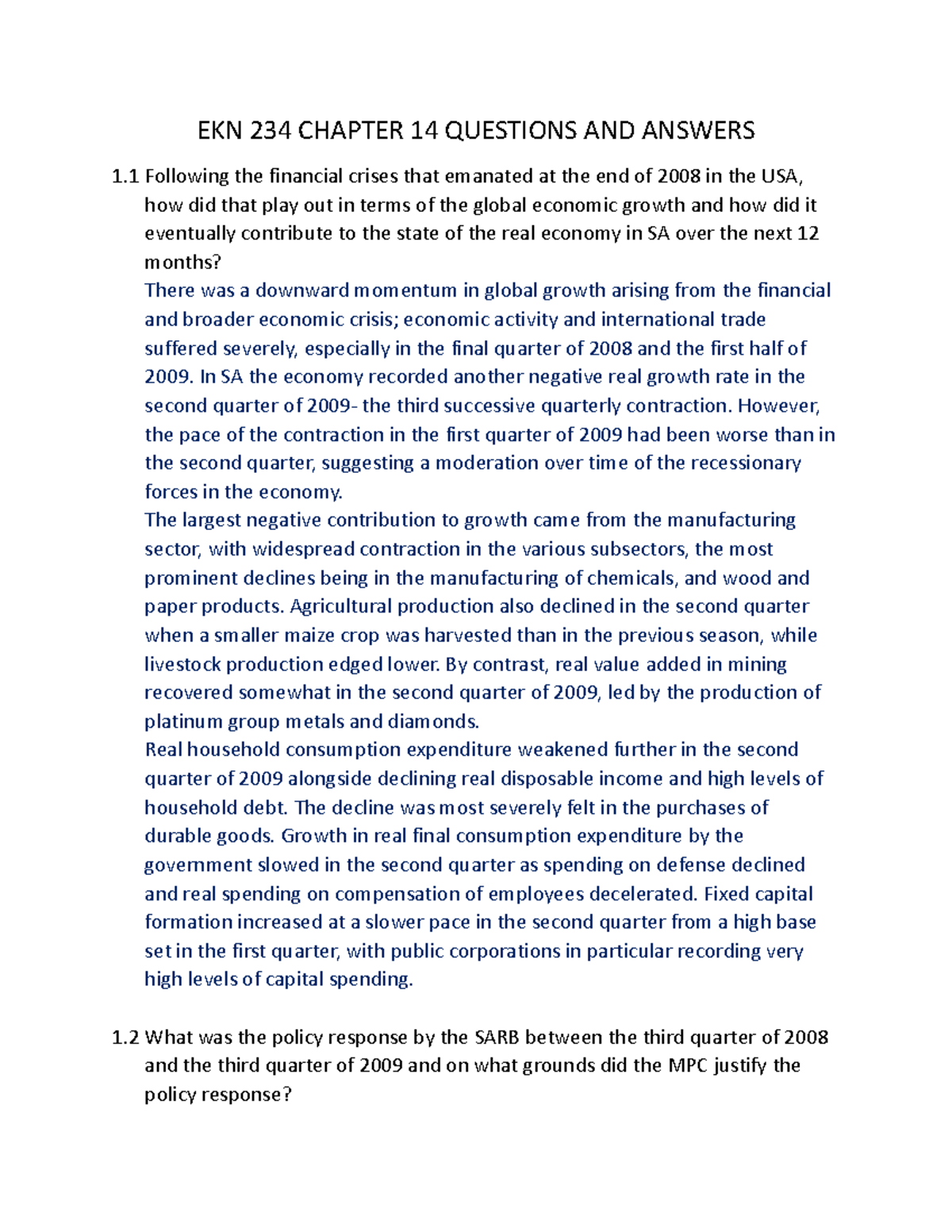 EKN 234 Chapter 14 Questions AND Answers - EKN 234 CHAPTER 14 QUESTIONS ...