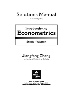 econometrics solution for the textbookk - Introduction to Econometrics (3rd Updated Edition ...