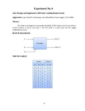 Practical 10 - PRACTICE WORK OF CIRCUITS - 1 Experiment No. 10 Aim ...
