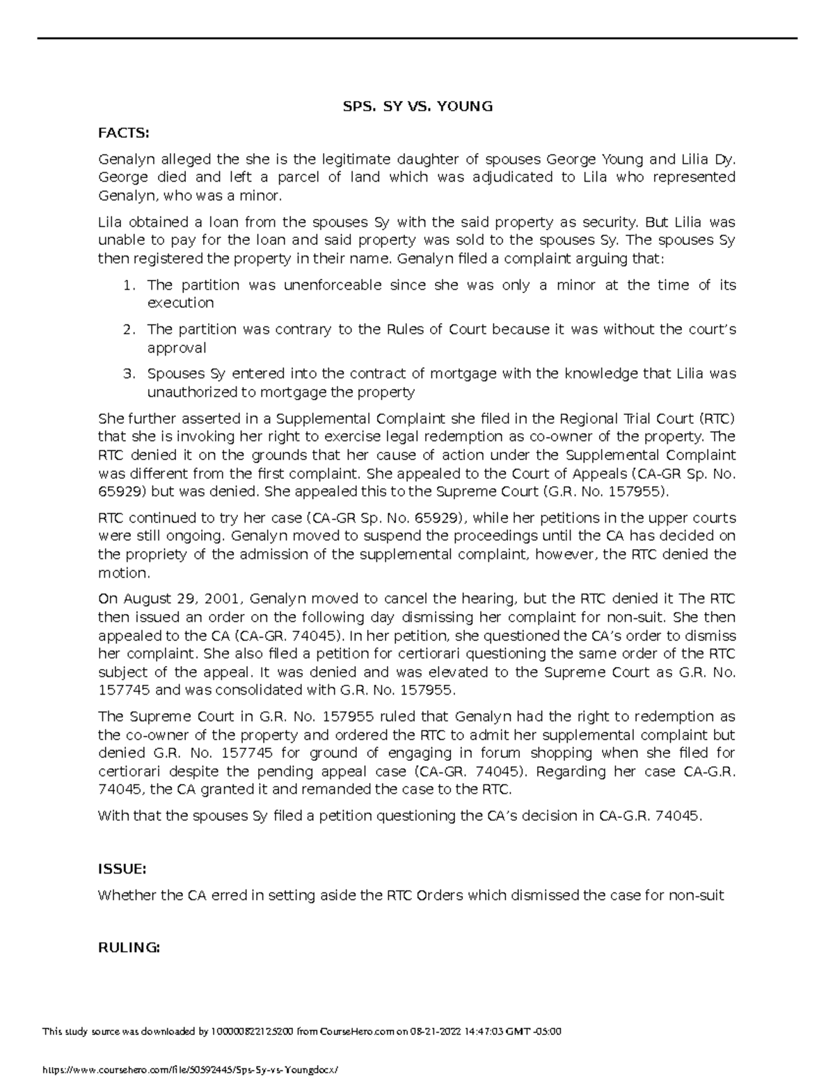 Sps. Sy vs - Construction – the art or process of discovering and ...