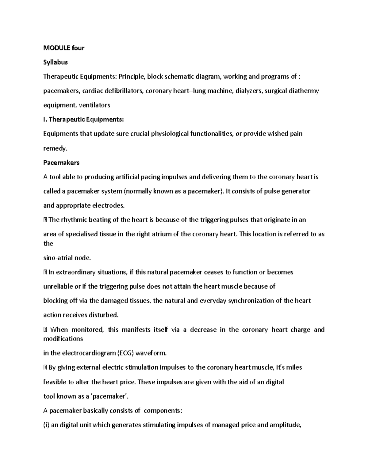 Biomedical Instrumentation Module 4 PART 1 - MODULE four Syllabus ...