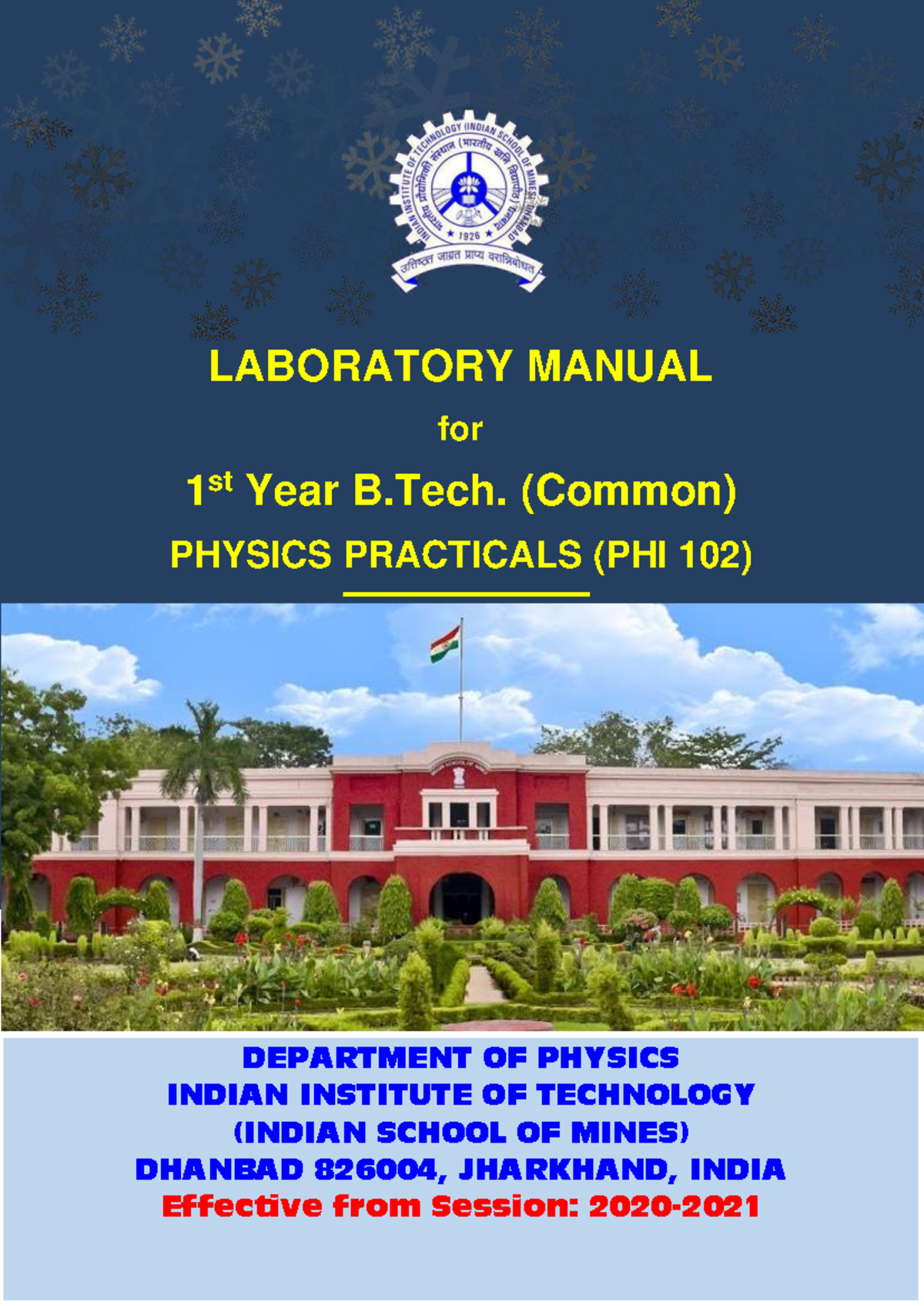 Lab manual-physics - It is very useful - LABORATORY MANUAL for 1 st Year B. (Common) PHYSICS ...