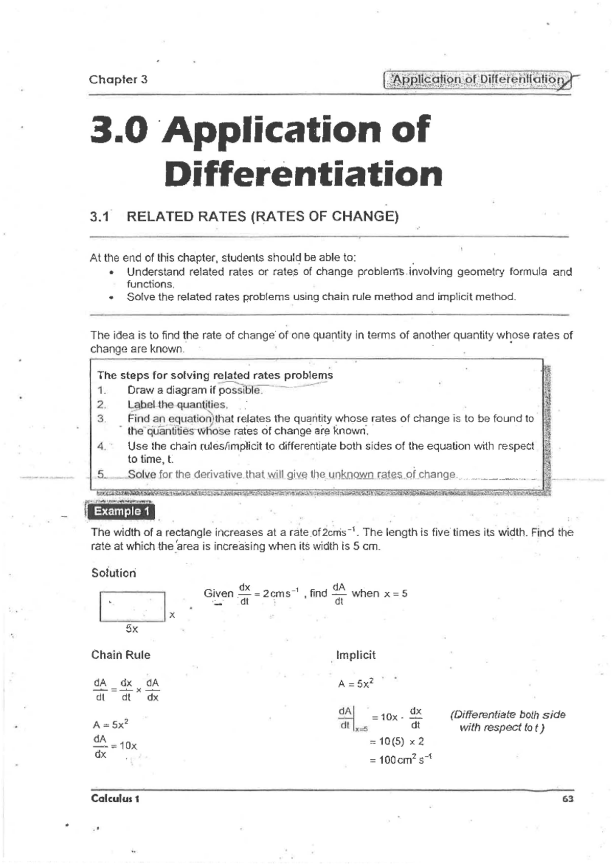 CHAP 3 Application(manual) - 3 'Application of Differentiation 3 ...