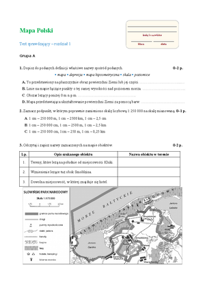 Planeta Nowa, klasa 5 semestr 1, Mapa i skala - Geografia - Studocu