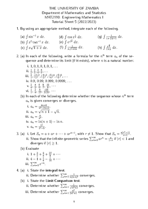 MAT2110 Tutorial Sheet 3 - THE UNIVERSITY OF ZAMBIA Department of Mathematics and Statistics MAT ...