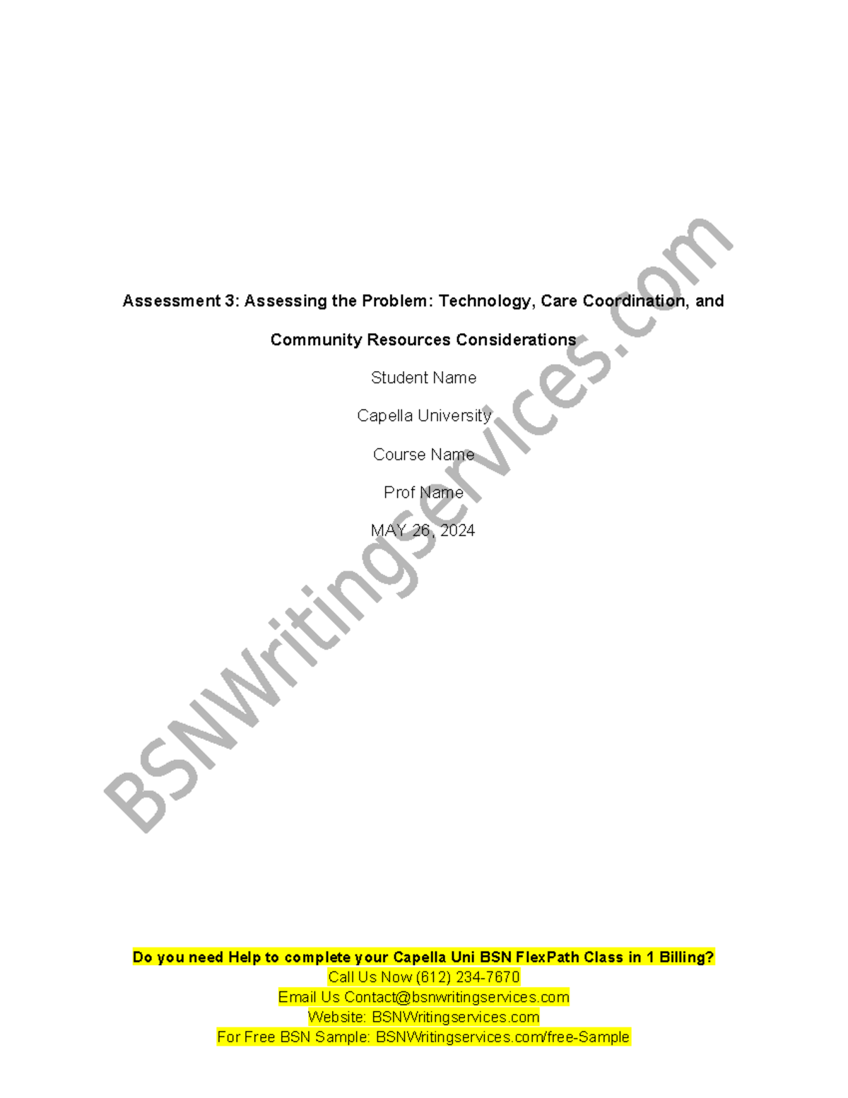 Nurs fpx 4900 assessment 3 assessing the problem technology care coordination and community ...