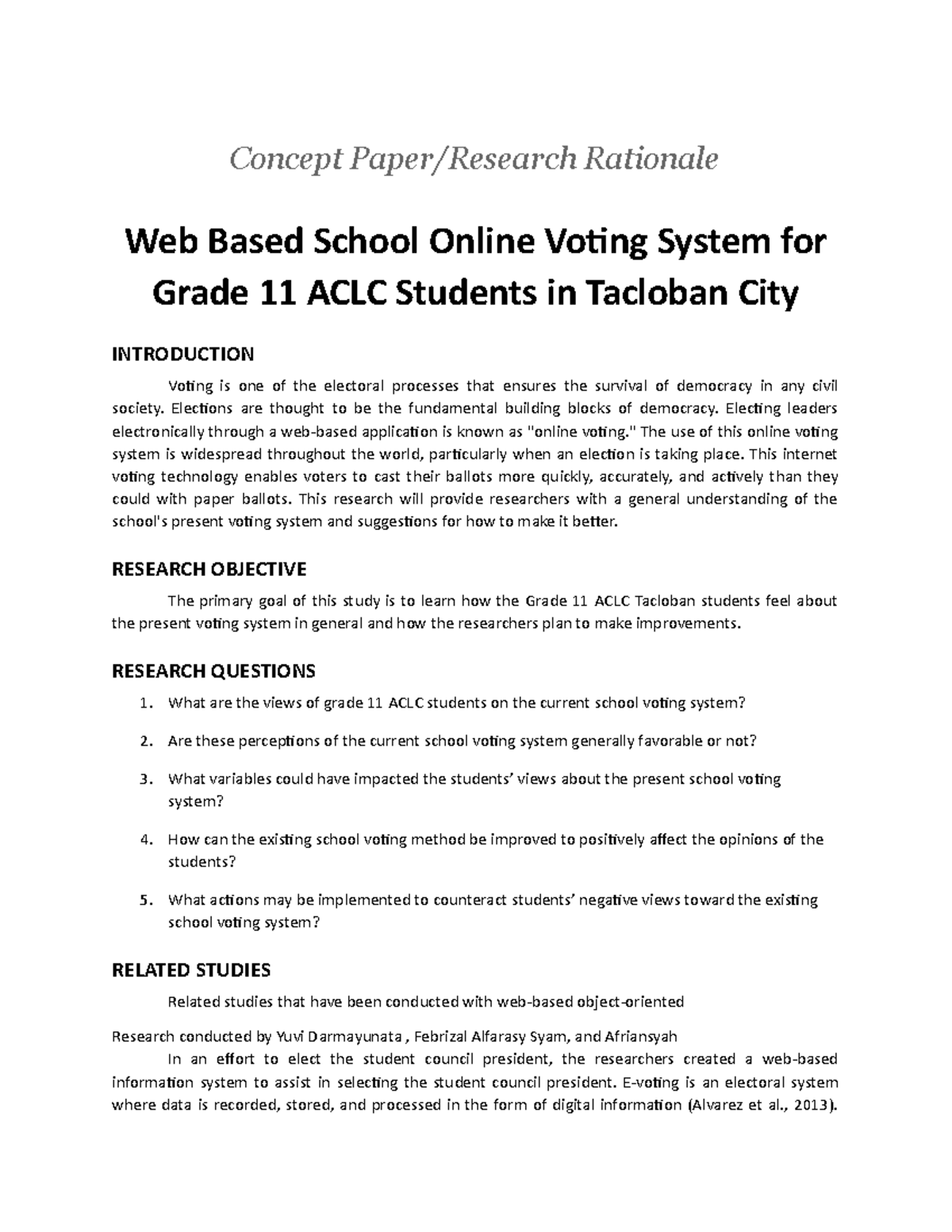 Concept- Paper-upgrade - Concept Paper/Research Rationale Web Based School Online Voting System ...